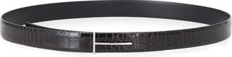 Tom Ford Homme, Accessoires, Brun, Taille: 100 CM Ceinture en cuir de veau fa&ccedil;on croco