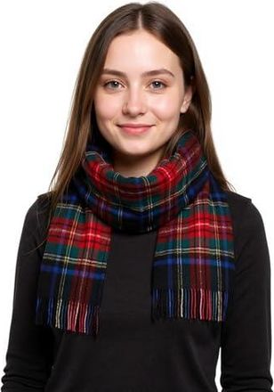 Hamilton Kilts &Eacute;charpe en laine dagneau 100% tartan &eacute;cossais, ch&acirc;le dhiver doux et luxueux avec pompons, Black Stewart