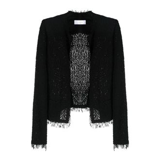 Iro Iro, Femme, Vestes, Noir, Taille: 38 FR Veste en tweed bouclette textur&eacute;