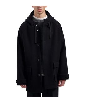 Olaf Hussein Homme, Vestes, Bleu, Taille: XL Wool Duffel Jacket