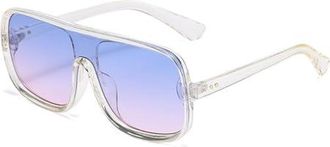 Generic Lunettes De Soleil &Agrave; Grande Monture, Tendance UV400, For Hommes Et Femmes, Vacances, Plage(Blue)