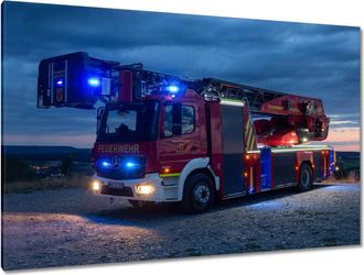 Generic Gemälde auf Leinwand gedruckt Wandkunst Dekor 120x80cm Feuerwehrauto mit Sirene Nr. H8854M_PC1B