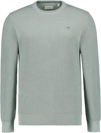 GANT Herren Pullover gr&uuml;n Baumwolle unifarben