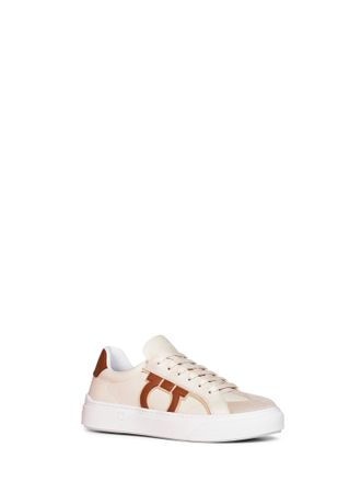 Ferragamo Mens Sneakers Gancini Sand-Mascarpone Calf Leather Beige (bos Taurus) Trainers