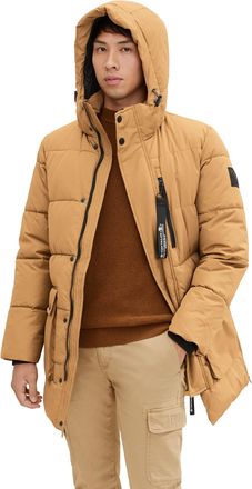 Tom Tailor Herren Puffer Parka mit recyceltem Polyester 1032487, 15078 - Otter Brown, M