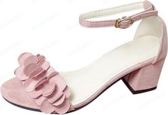 Generic Sandales &agrave; talon carr&eacute; pour femme - &Eacute;l&eacute;gantes et habill&eacute;es - Sandales &agrave; bout ouvert - Sandales tendance &agrave; bride arri&egrave;re - Chaussures de marche confort