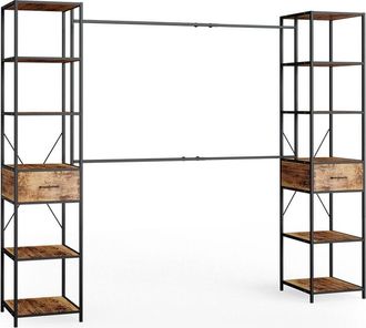 Vicco Kleiderschrank Fyrk, Eiche rustikal, 180 x 187 cm Vicco