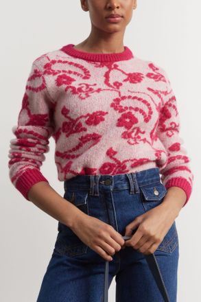 Gerard Darel Pull Jacquard en laine m&eacute;lang&eacute;e - BOWI - Fuchsia