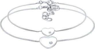 Elli Armband Damen Set Herz Anhänger Mutter Kind mit Kristallen in 925 Sterling Silber