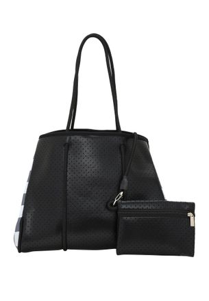 Faina Handtasche Damen schwarz-wollwei&szlig;