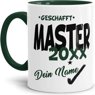 Tassendruck Master-Tasse Geschafft Master 20XX - Selbst gestalten mit Jahr und Name zum bestandenen Master/Abschluss/Lernen/Prüfung/personalisierte Geschenk-Idee/
