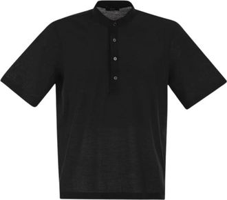 Herno Polo en cr&ecirc;pe jersey - Homme - Tops - Noir - Taille: L