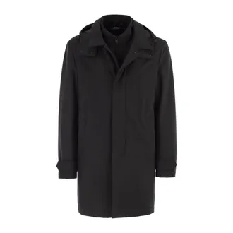 Fay Homme, Manteaux, Noir, Taille: XL Manteau de voyage en jersey New Morning