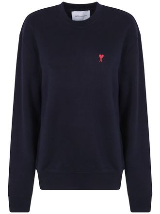 Ami Sweatshirt With Red Detail Quota Ami De Coeur