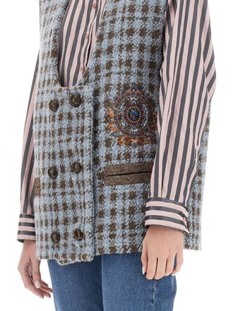 Etro Houndstooth Virgin Wool Vest - Multicolor