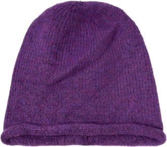 styleBREAKER Bonnet tricot&eacute; Unisexe Oversize avec Bord roul&eacute;, Bonnet tricot&eacute; Chaud dhiver Unicolore, Coupe Loose 04024207, Couleur:Violet