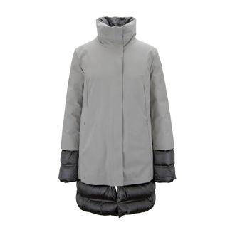 Roberto Ricci Design Damen Daunenjacke mit Rei&szlig;verschluss- Druckknopf - - Coats - Damen - Grau - M