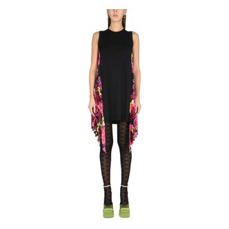 Versace Knit Dress Serie Inserti - - Dresses - Damen - Schwarzk - S