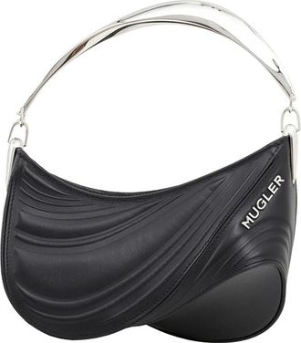 MUGLER Femme, Sacs, Noir, Taille: ONE Size Mini Pochette en Cuir Gaufr&eacute; Spiral