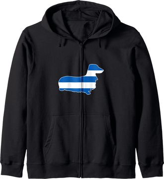 Jimbeels Wursthund Silhouette Flagge Griechenland Dackel Kapuzenjacke