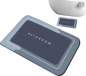 Generic Tapis de bain absorbant leau | Tapis de douche absorbant - Tapis de douche lavable et imperm&eacute;able antid&eacute;rapant en terre de diatom&eacute;e pour spa, cage de 