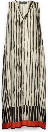 Elena Miro Femme, Robes, Noir, Taille: 52 FR Robe trap&egrave;ze en satin imprim&eacute;