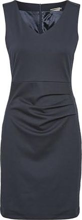 Kaffe Womens Cocktail Dress V-Neck Slim Fit Sleeveless Above Knee Length Zipper Robe, Midnight Marine, XS Femmes