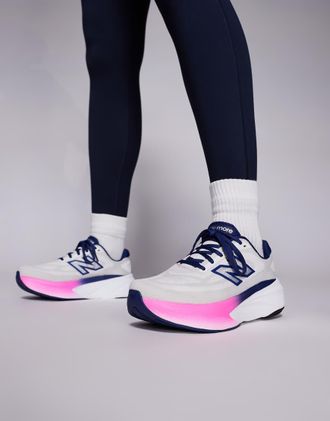 New Balance More - Baskets de course - Gris clair/rose