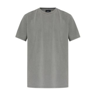 A.P.C. A.p.c., Homme, Tops, Gris, Taille: XL Nylon Silk Crew Neck T-Shirt