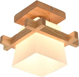 STOBOK Holz Wandleuchte Japanisch Stil Moderne Deckenlampe Innenwandlampe Led Wandlampe F&uuml;r Zuhause Schlafzimmer Wohnzimmer Flur Ohne Gl&uuml;hbirne