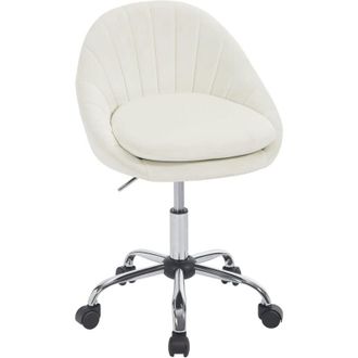 Woltu Woltu - Chaise Bureau en Velours, Chaise Coiffeuse, Chaise Pivotante, Chaise de Bureau Ergonomique, Réglable en Hauteur, Gris foncé