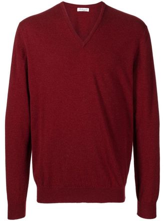 Leathersmith of London pull en maille &agrave; col v - Rouge