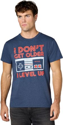Nintendo Herren NES Controller Get Older Level Up T-Shirt, Marineblau meliert, XX-Large