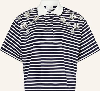 Dante6 Jersey-Poloshirt Titan Mit Schmuckperlen blau