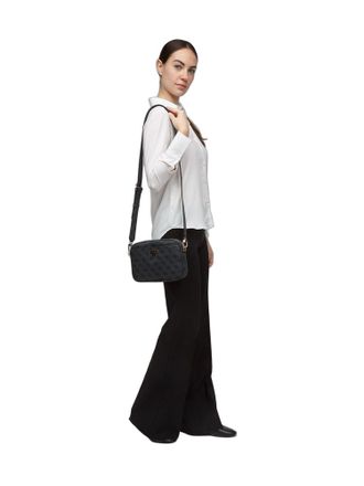 Guess Womens Crossbody Bag Coal Logo Polyurethane Crossbody-bags