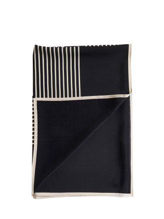 Toteme Womens Silk Cr&ecirc;pe Scarf Black Scarfs