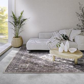 Villeroy & Boch Kurzflor Teppich Renata - Orientalischer Wohnzimmerteppich - Klassischer Fransenteppich für Wohnzimmer, Schlafzimmer, Esszimmer, Flur - Blau Multifarb