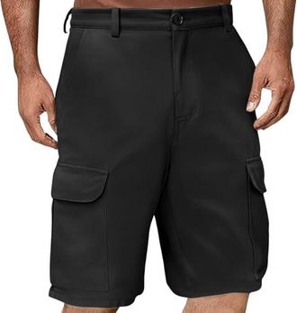 Generic Short de sport cargo pour homme avec poches - Boxer d&eacute;contract&eacute; pour le travail d&eacute;t&eacute; - Pantalon de travail cargo &agrave; jambe courte - Pantalon chino &agrave; cou