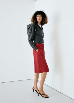 Mango Bermuda droit taille normale orange fonc&eacute; - Femme - 34 - MANGO
