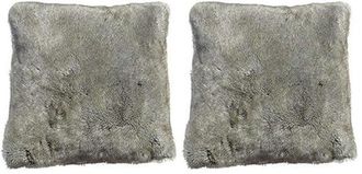 G&ouml;zze Wohnkissenh&uuml;lle, Kunstfell in edler Pelzoptik, Design Wolf, 50 x 50 cm - Hellbraun (Packung mit 2)