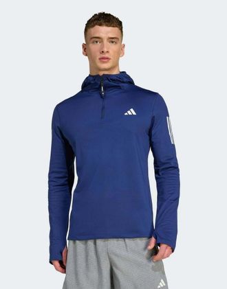 adidas adidas Performance - Own The Run - Veste dhiver zipp&eacute;e &agrave; capuche - Bleu fonc&eacute;