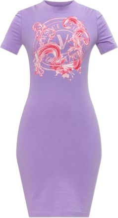 Versace Jeans Couture Femme, Robes, Violet, Taille: 36 FR Robe avec imprim&eacute; et sequins scintillants