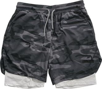 GFM Short de sport pour homme avec doublure int&eacute;rieure pour la gym, le fitness, le sport ou pour une utilisation &agrave; la maison., Camouflage gris, M