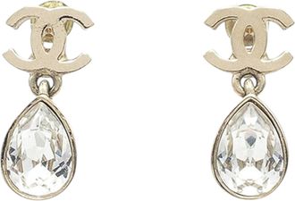 Chanel Crystal Drop Push Back Earrings