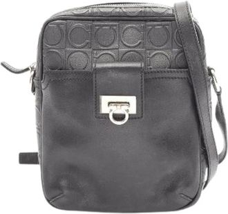 Ferragamo Sac bandouli&egrave;re Gancini en cuir Pre-owned - Femme - Pre-owned - Noir - Taille: ONE Size
