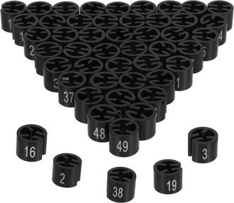 BESPORTBLE 50 St&uuml;ck Kleiderb&uuml;gel Gr&ouml;&szlig;enmarker aus Kunststoff Nummerierte Kleiderb&uuml;gelmarkierungen f&uuml;r Einfache Gr&ouml;&szlig;enkennung Schwarz Kompakte Gr&ouml;&szlig;enetiketten f&uuml;r