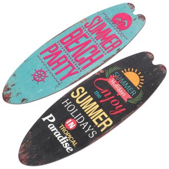 FOMIYES 2 St&uuml;ck Holz Surfbrett H&auml;ngeschilder Sommer Strand Wanddeko Vintage Verandadekoration