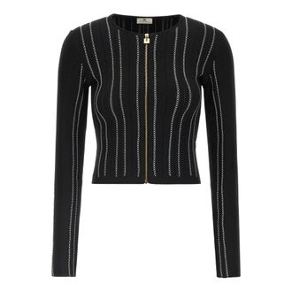 Elisabetta Franchi Cardigan en maille - Femme - Pulls - Noir - Taille: 40 FR