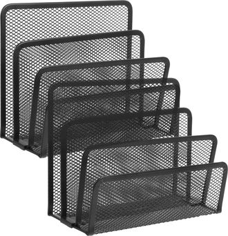 Cabilock 2 St&uuml;ck Briefablagen Schreibtisch Organizer Aus Metall Platzsparend Und Verschlei&szlig;fest F&uuml;r B&uuml;ro Und Zuhause