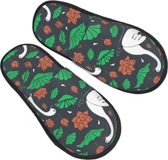 Generic LOie Et Le Lotus Femme Homme Chaussons Antid&eacute;rapantes Slippers Chaud Pantoufles Pour Int&eacute;rieur Ext&eacute;rieur Hiver L